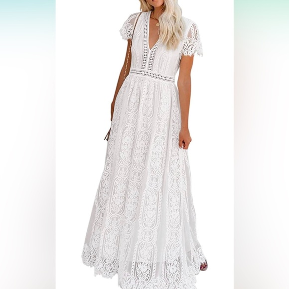 Merokeety | Dresses | Merokeety 2xl White Lace Dress | Poshmark
